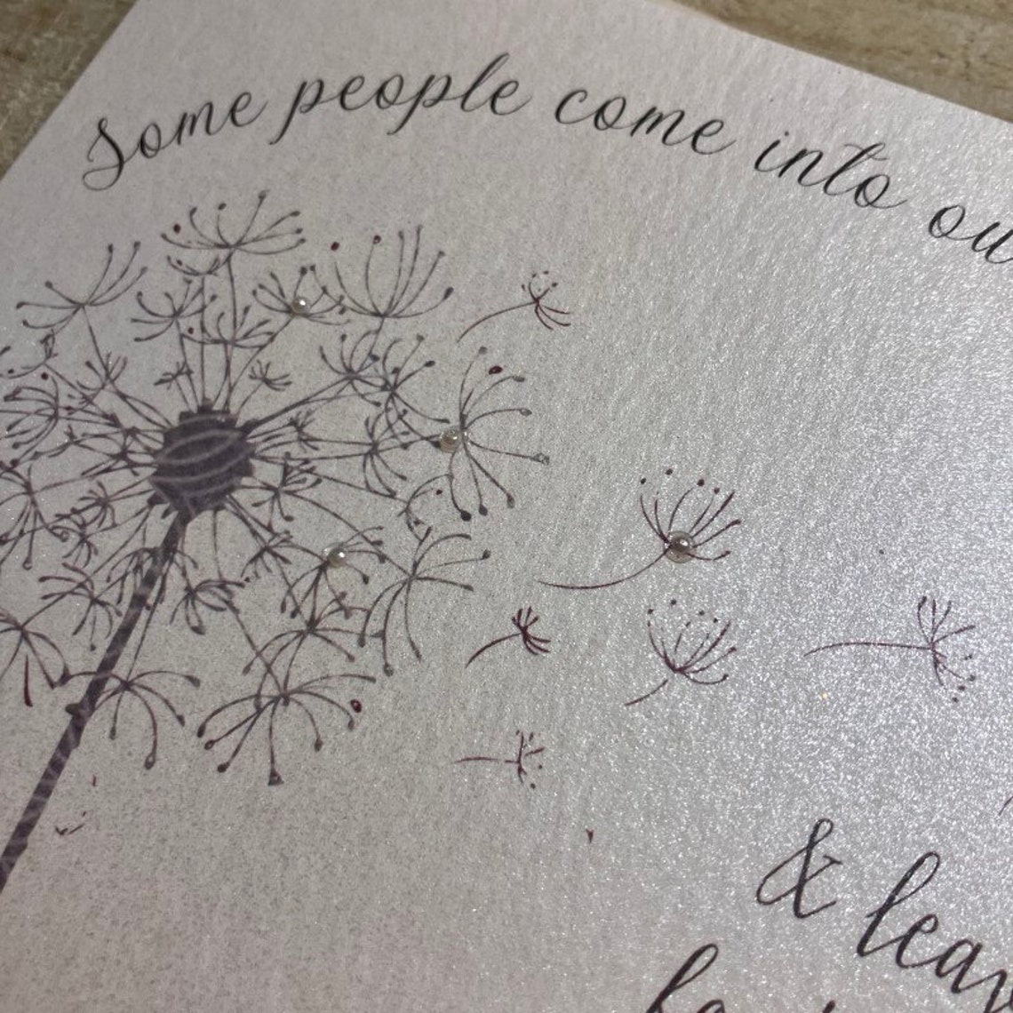 Sympathy Card - Wordy - Hearts & Footprints Dandelion - Loss of Someone ...