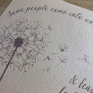 Sympathy Card - Wordy - Hearts & Footprints Dandelion - Loss of Someone ...