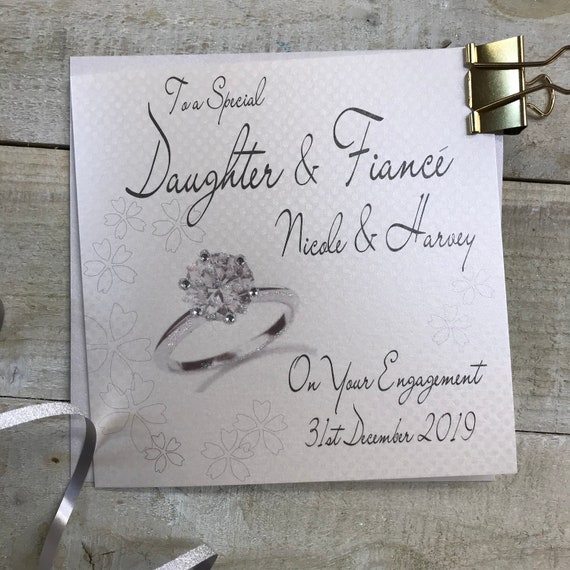 Daughter & Fiancé Engagement Card Engagement Ring Design | Etsy