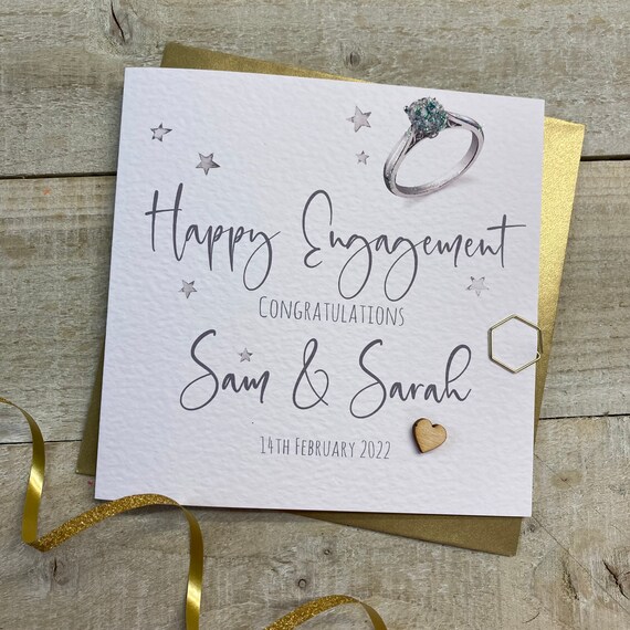 Daughter & Fiancé Engagement Card Personalised Card Son and - Etsy