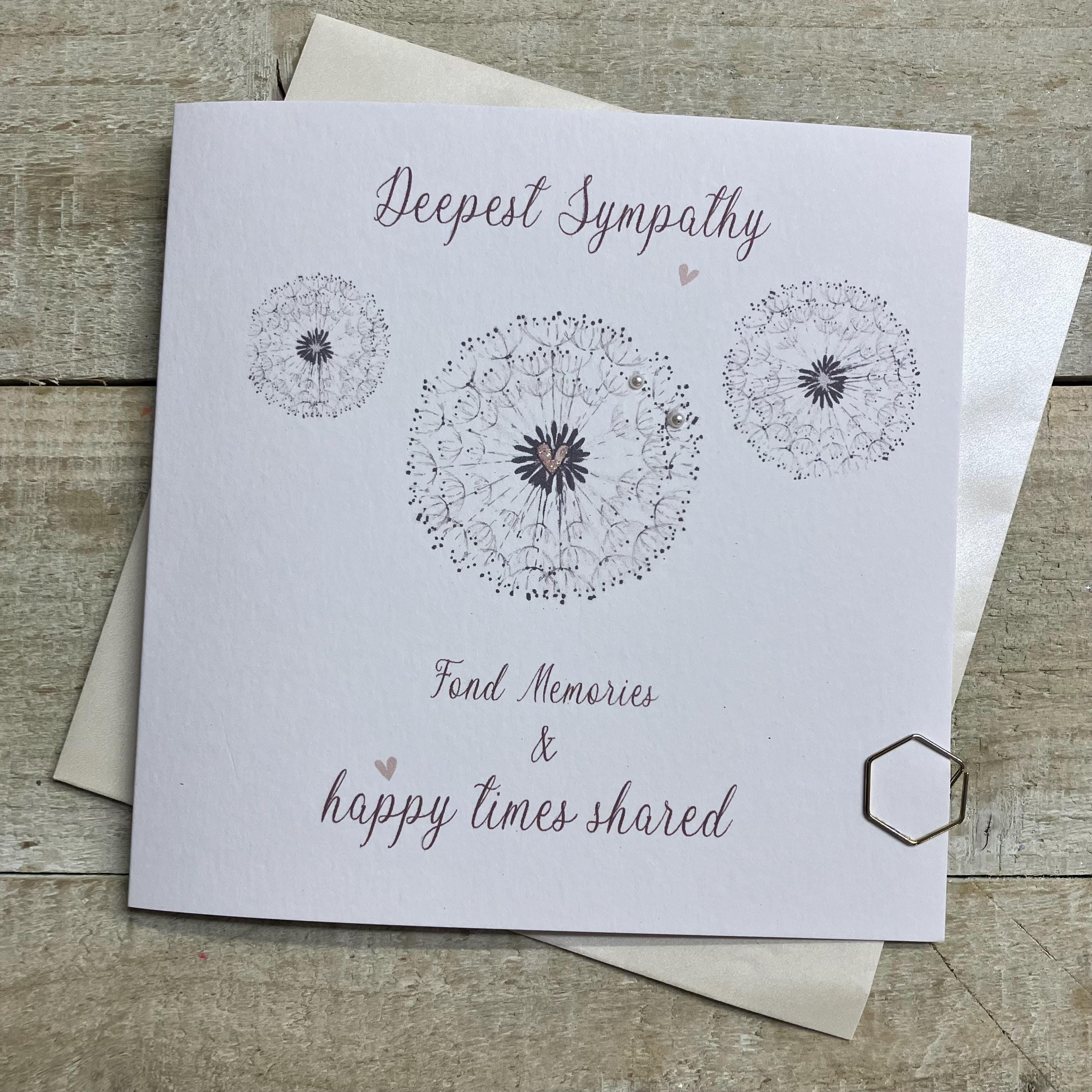 Sympathy Card - Wordy - Hearts & Footprints Dandelion - Loss of Someone ...