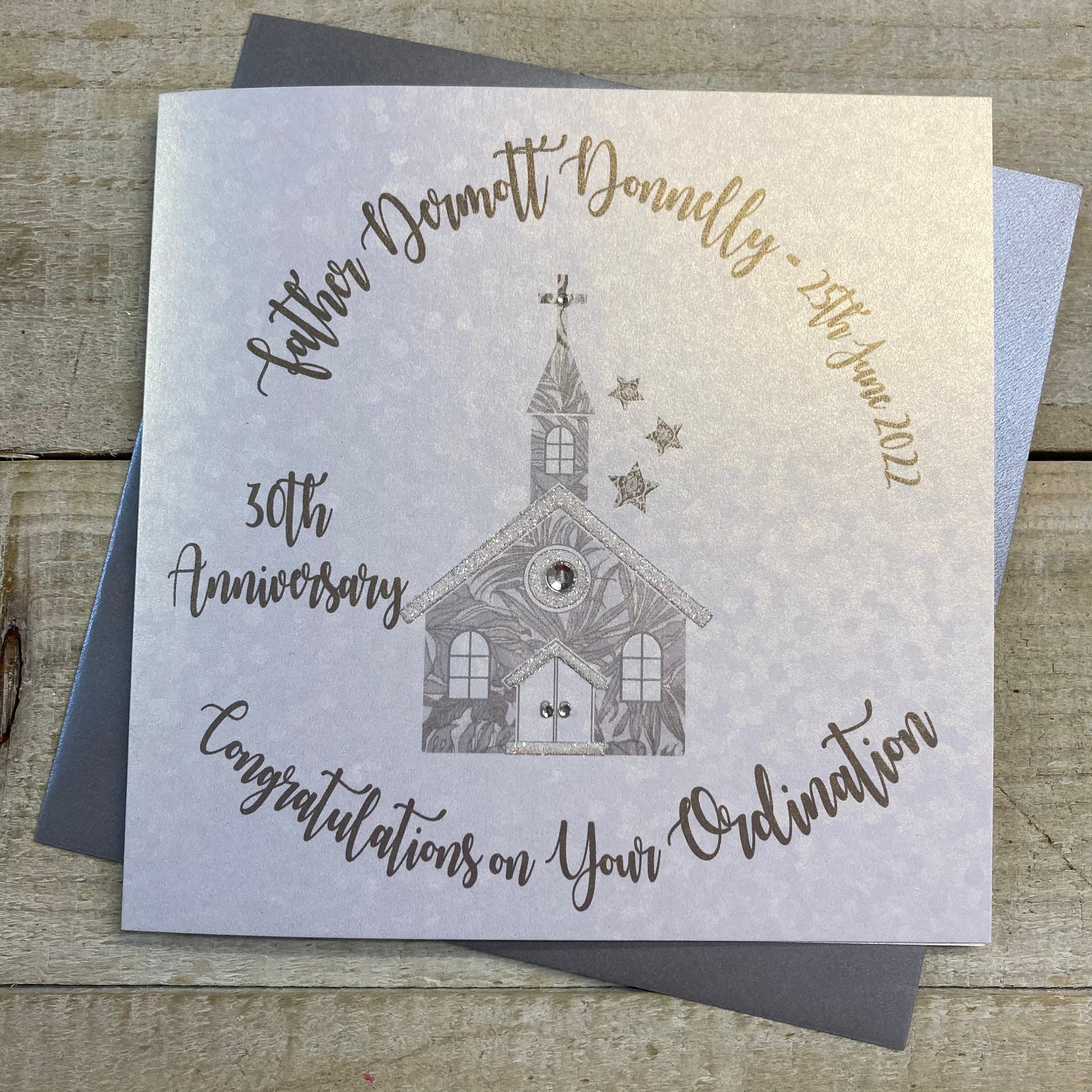 Personalised Ordination Handmade Card - Church - Anniversary of ...