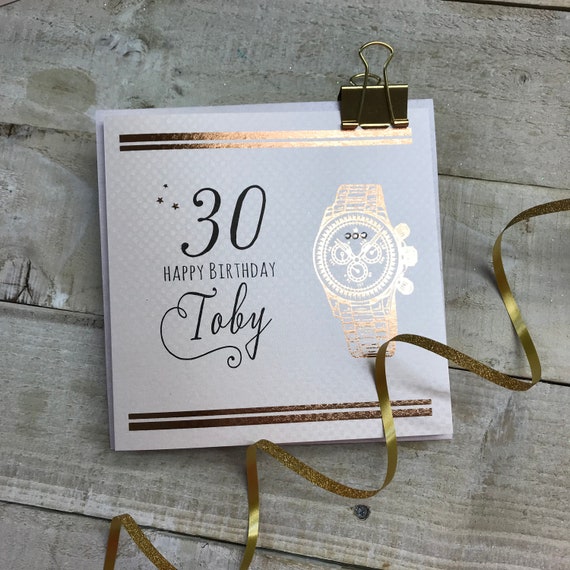 Personalised Gold Watch Card P19-15 Age 18 21 30 40 50 | Etsy