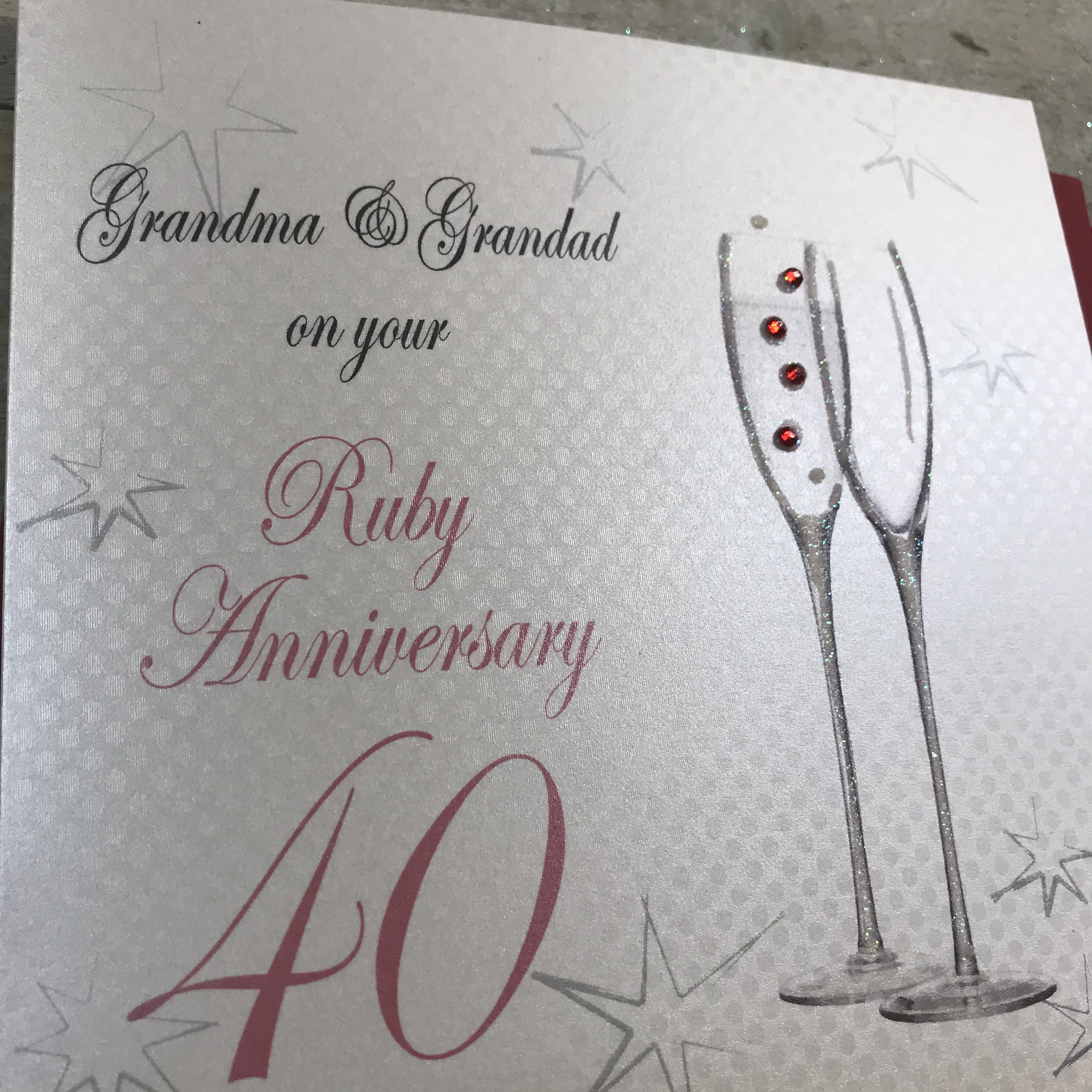 40th Ruby Anniversary Card for Wife Husband Mum & Dad - Etsy