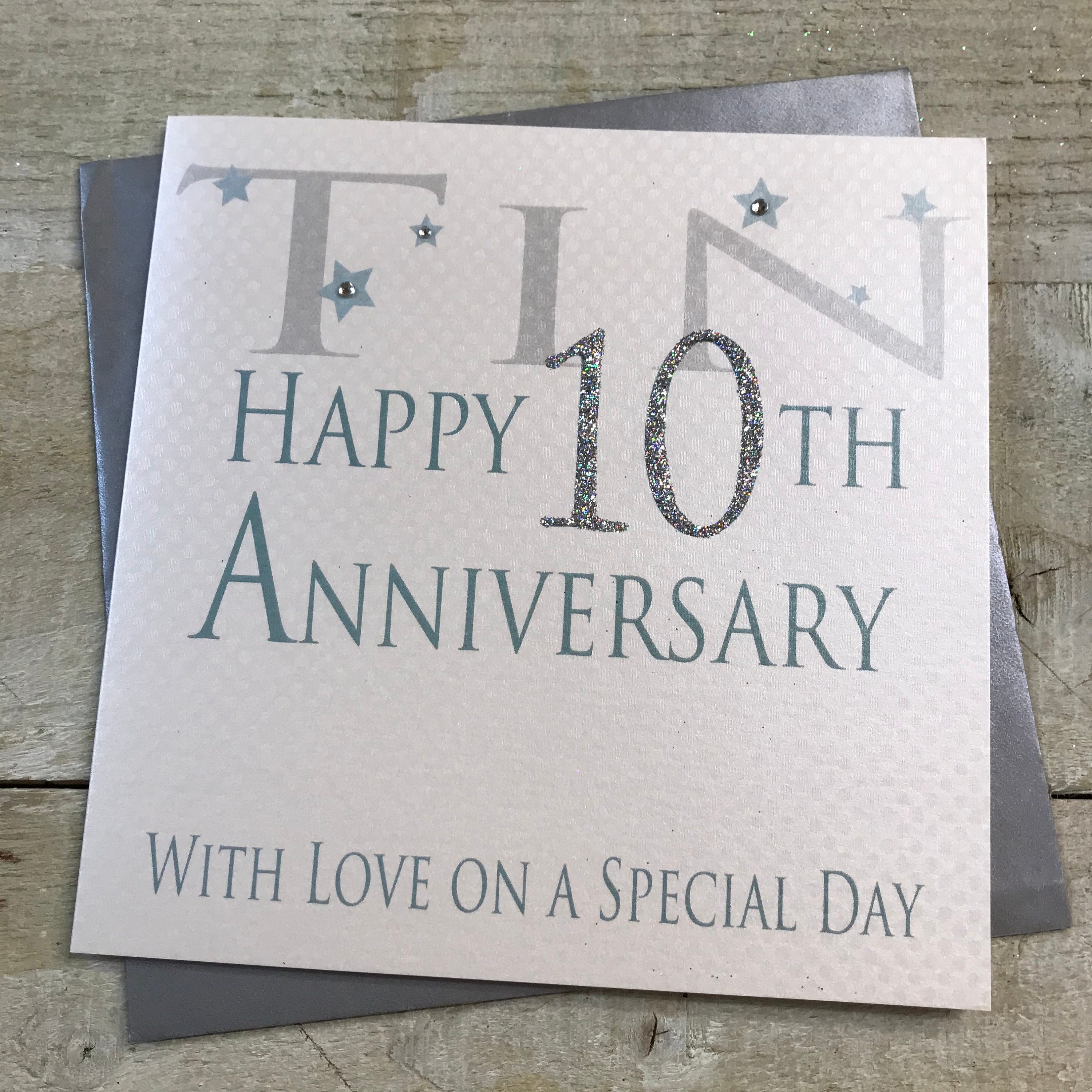 Tin 10th Anniversary Card Heart Design LLA10 Husband Wife - Etsy UK