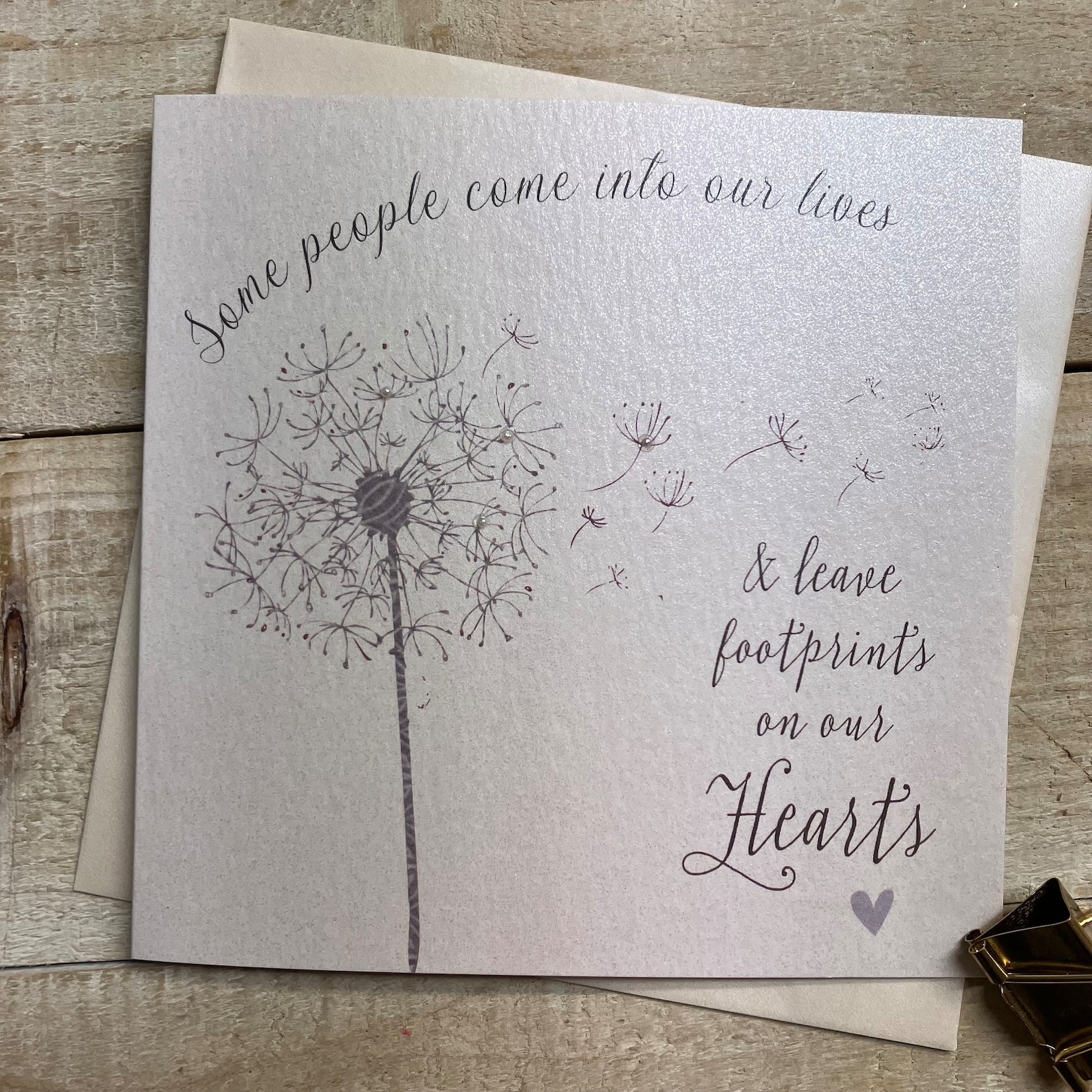 Sympathy Card - Wordy - Hearts & Footprints Dandelion - Loss of Someone ...