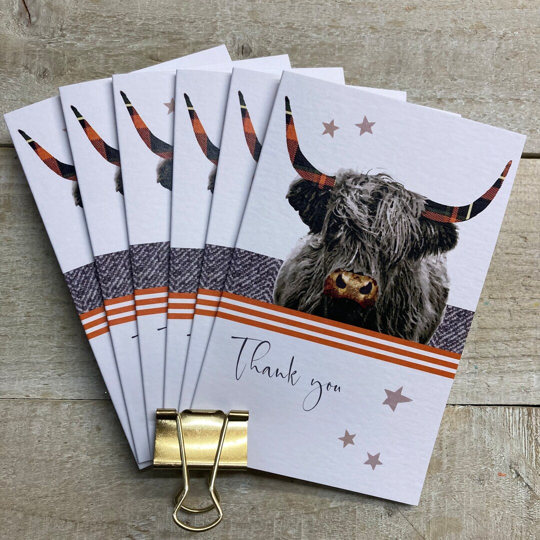 Highland Cow, Puffin, Westie, Scottie Dog, Stag Note Cards for Friends ...