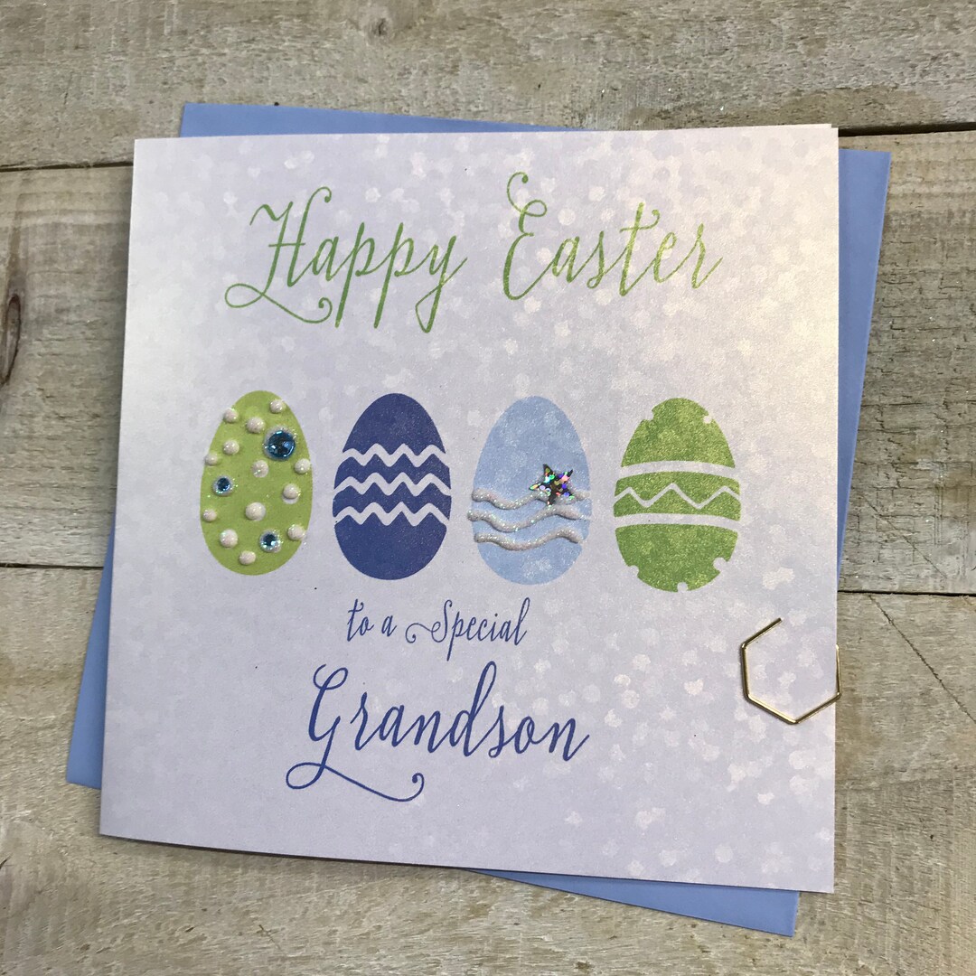 Grandson Son And Daughter In Law Easter Card Eggs For Etsy