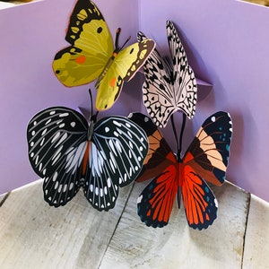 Pop up Card - 4 Flying Butterflies Design by 2totango - Etsy