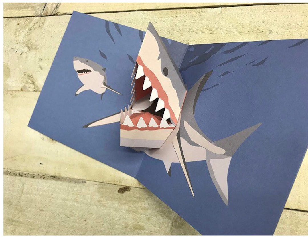 Pop up Card - Shark Design TTT1480 by 2totango - Etsy