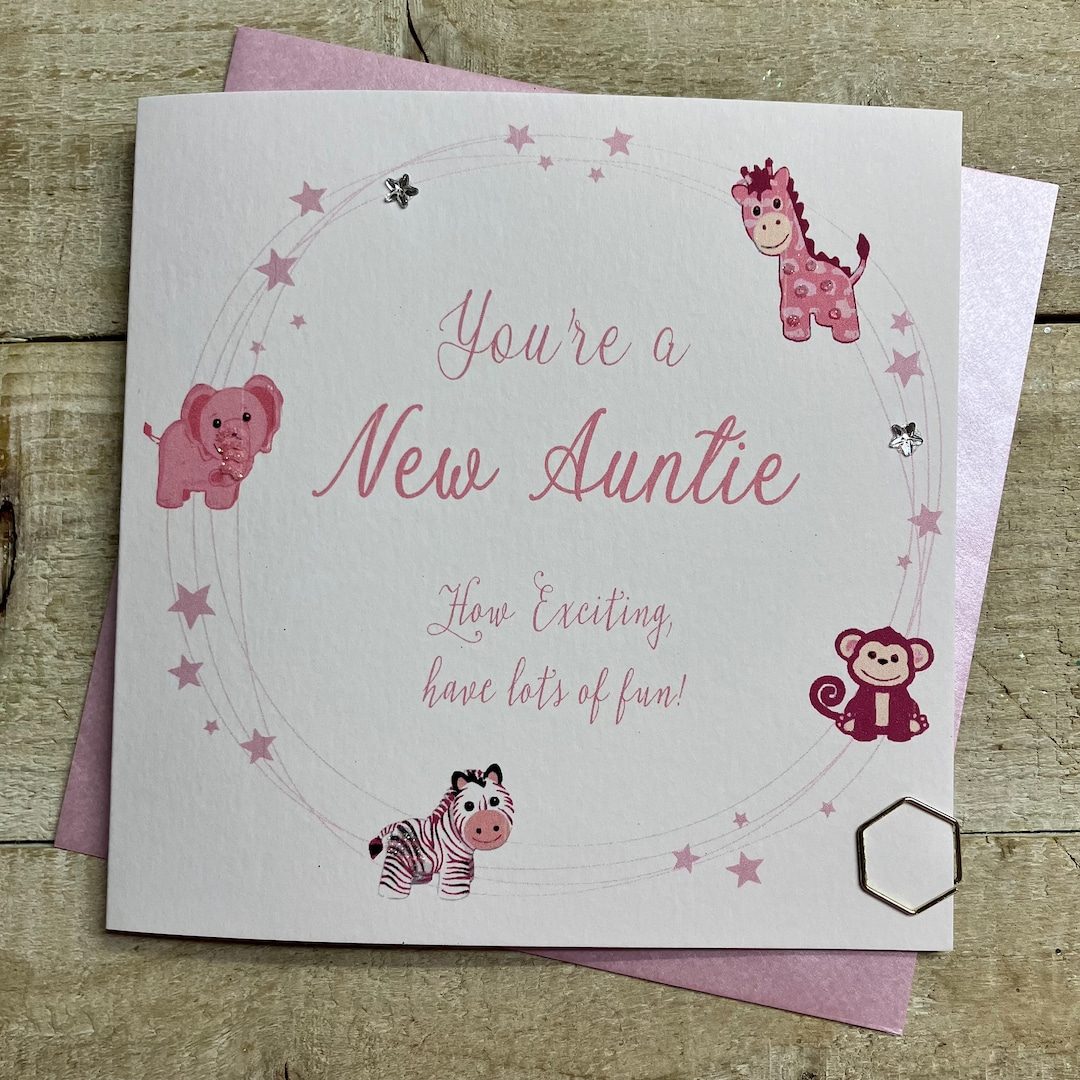 You’re a New Auntie & Uncle Handmade Card- New Baby Card ...