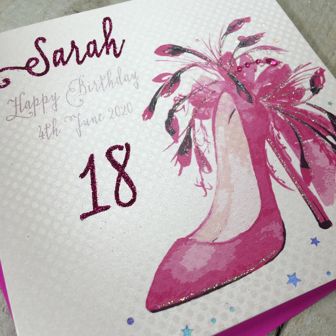 Personalised Pink Heels Birthday Card 18 21 30 40 50 - Etsy