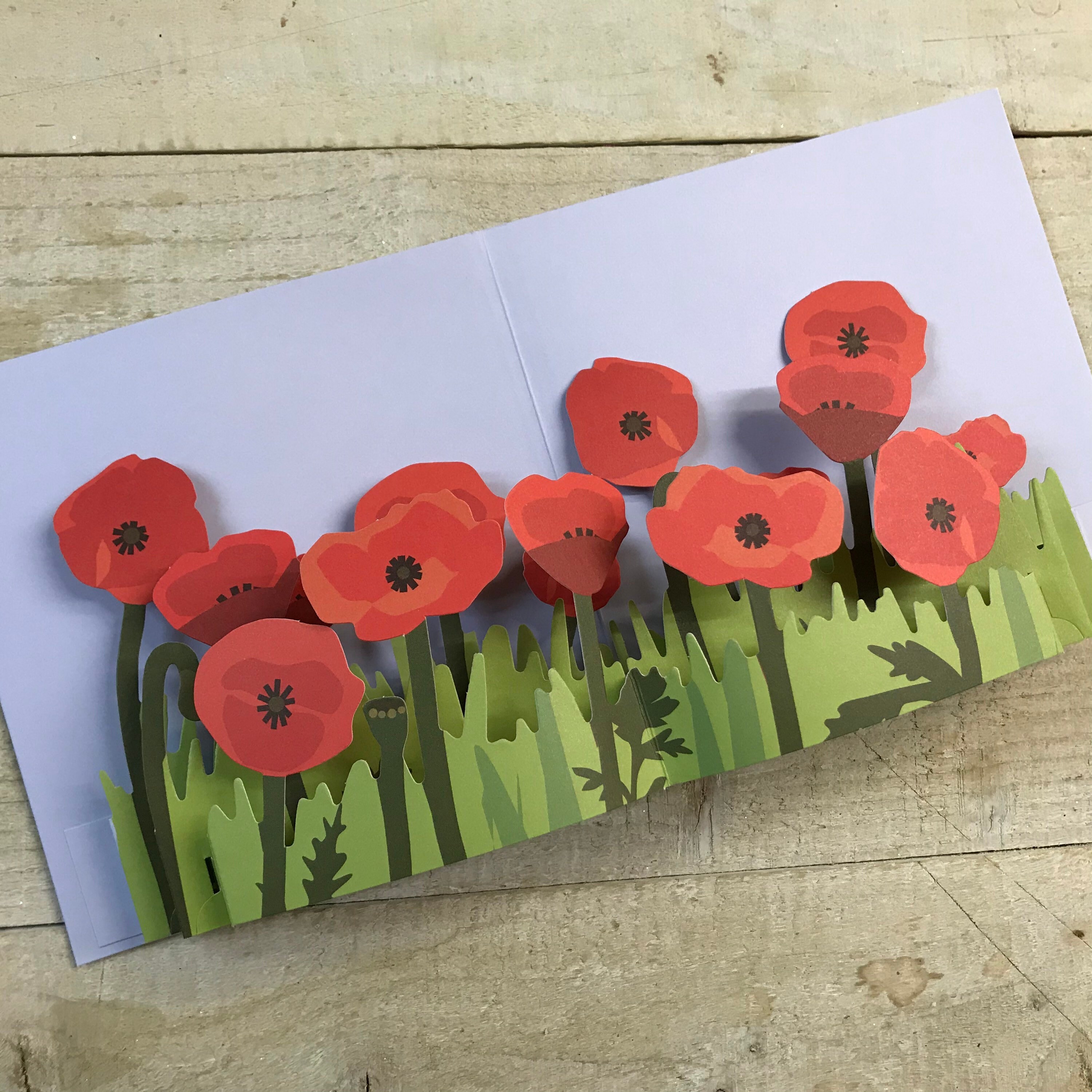 Pop up Card - Field of Poppies Design by 2totango - Poppy, Red Flowers ...