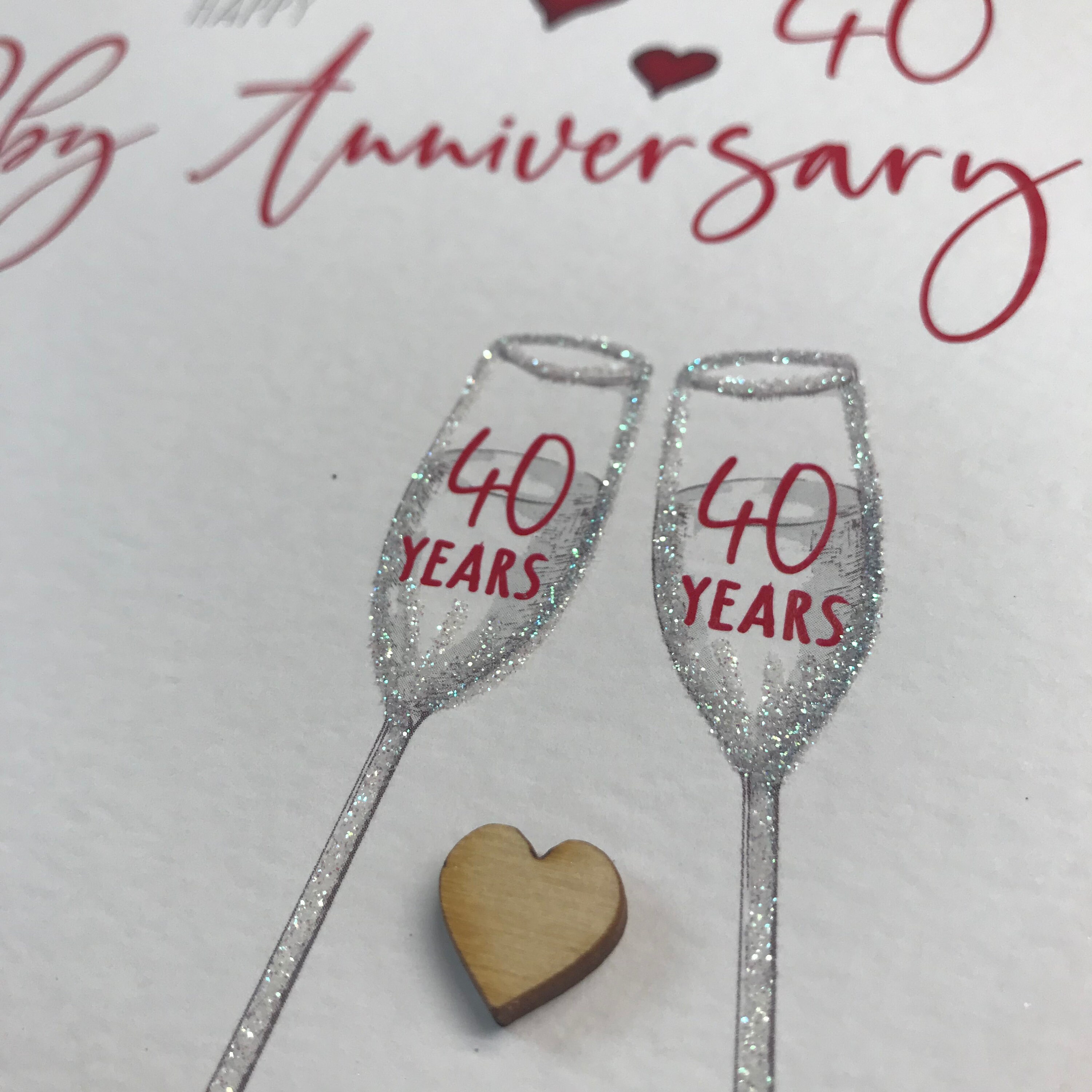 40th Ruby Anniversary Handmade Card Flutes Design Special - Etsy UK