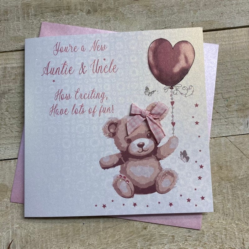 You’re a New Auntie & Uncle Handmade Card- New Baby Card ...