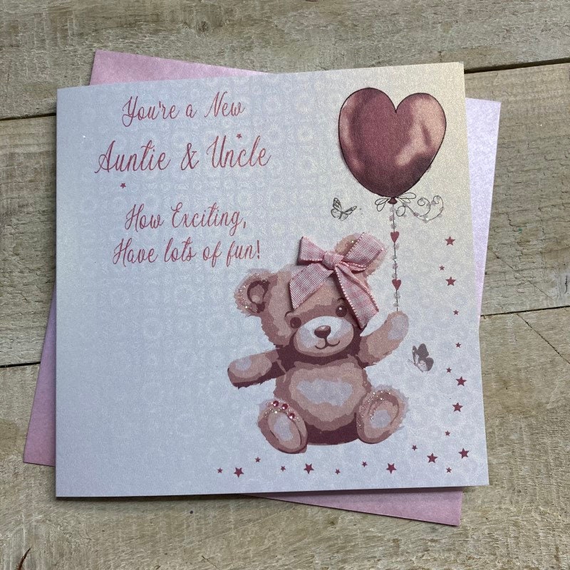 You’re a New Auntie & Uncle Handmade Card- New Baby Card ...