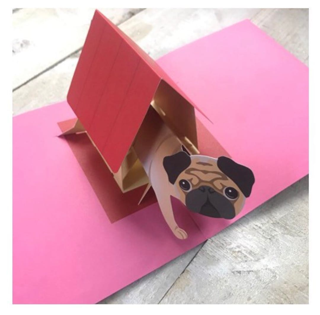 Pug Dog OR Sausage Dog Pop up Card - Design TTT1440 by 2totango - Etsy