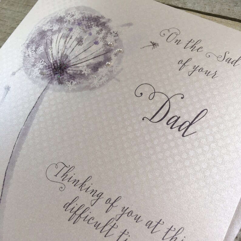 Sympathy Card Loss Of Dad Dandelion Sympathy Handmade Card Etsy