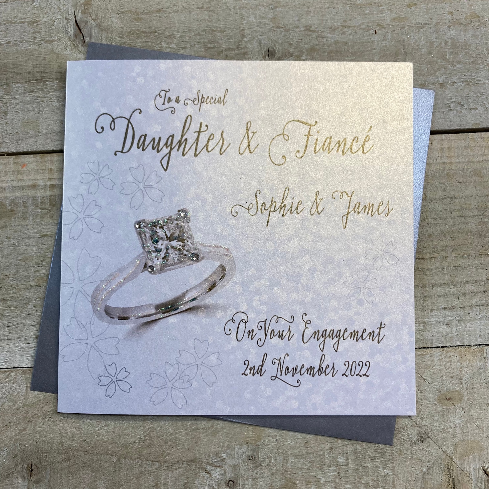 Daughter & Fiancé Engagement Card - Engagement Ring Design Personalised ...