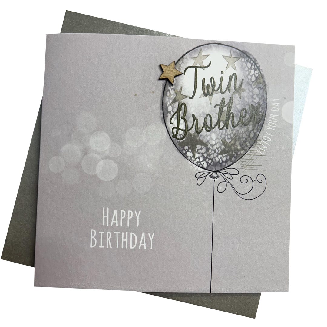 Birthday Card - for My Twin Brother - Balloon, Beers, Wine - Twinnie ...
