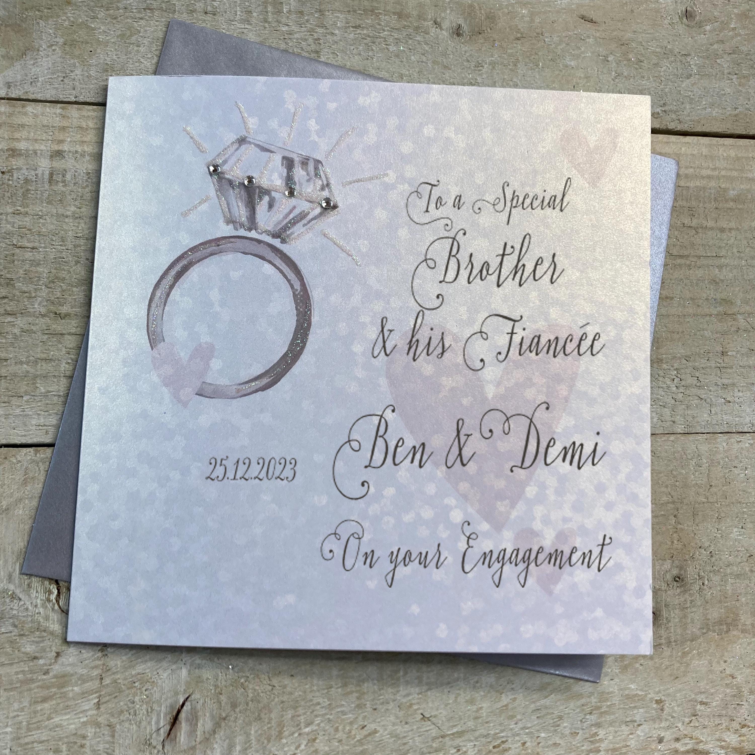 Brother & Fiancée or Sister and Fiancé Card - Engagement Ring Design ...