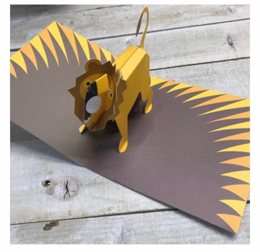 Pop up Card - Lion Design by 2totango - Etsy UK