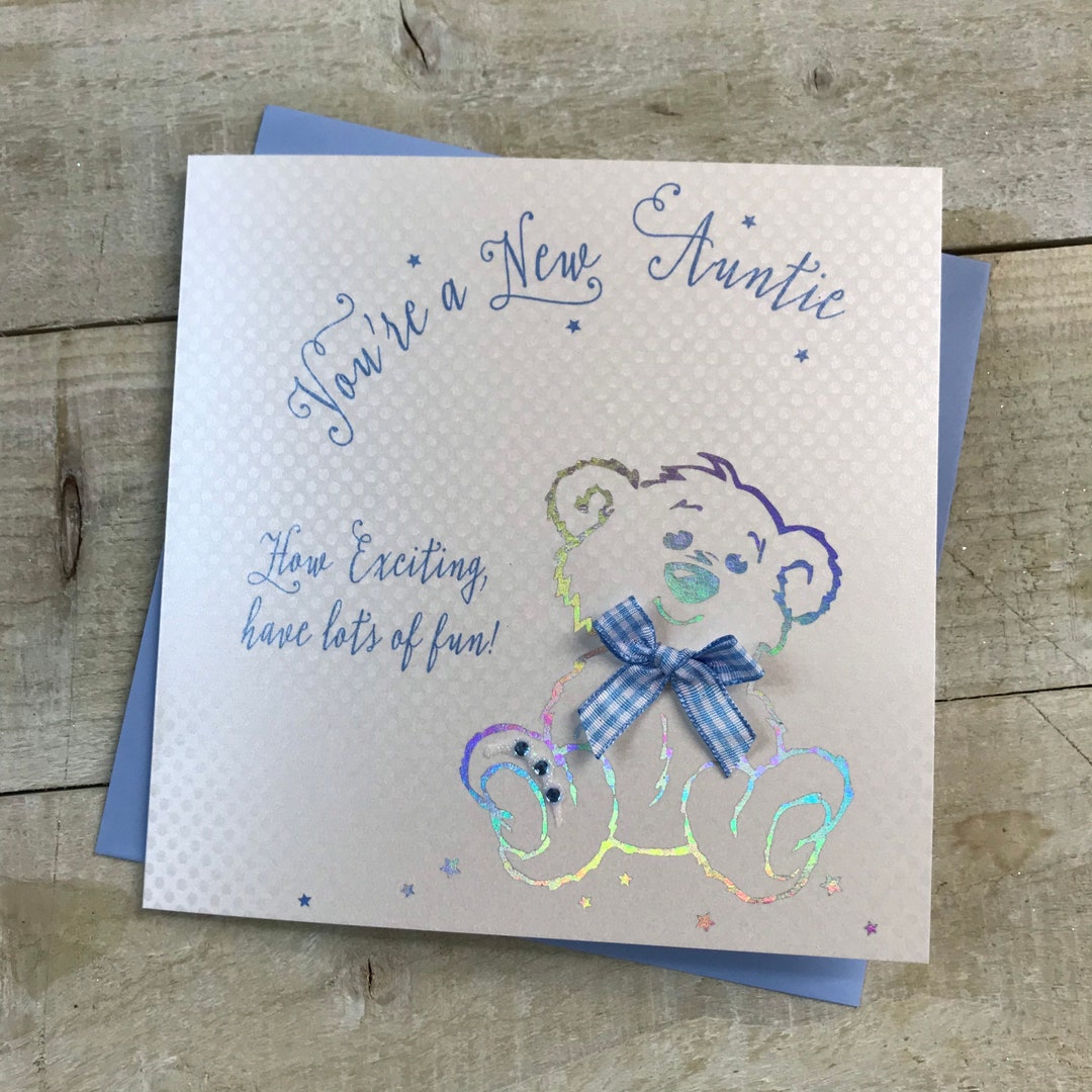 Youre a New Auntie & Uncle Handmade Card New Baby Card Congratulations ...
