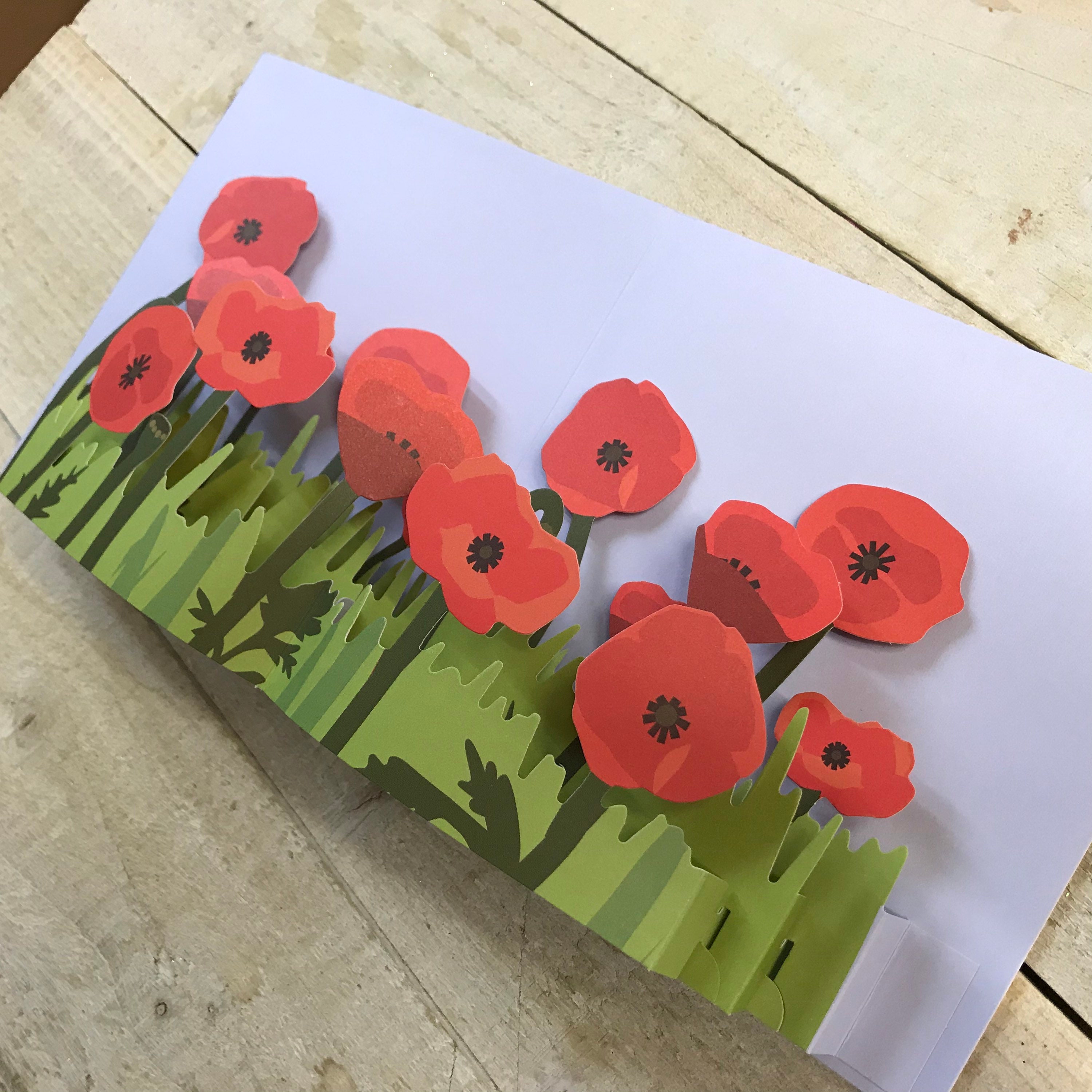 Pop up Card - Field of Poppies Design by 2totango - Poppy, Red Flowers ...