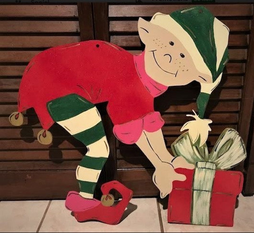 Christmas Elf Door Hanger Christmas Door Decoration Wreath - Etsy