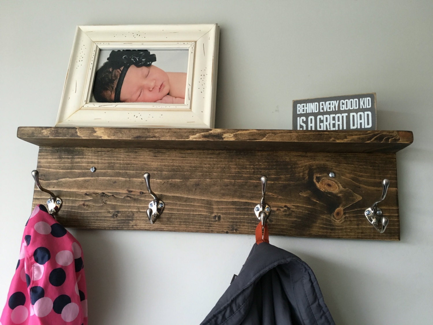 Rustic Coat Rack Shelf Wall Coat Rack With Shelf Wall Shelf - Etsy