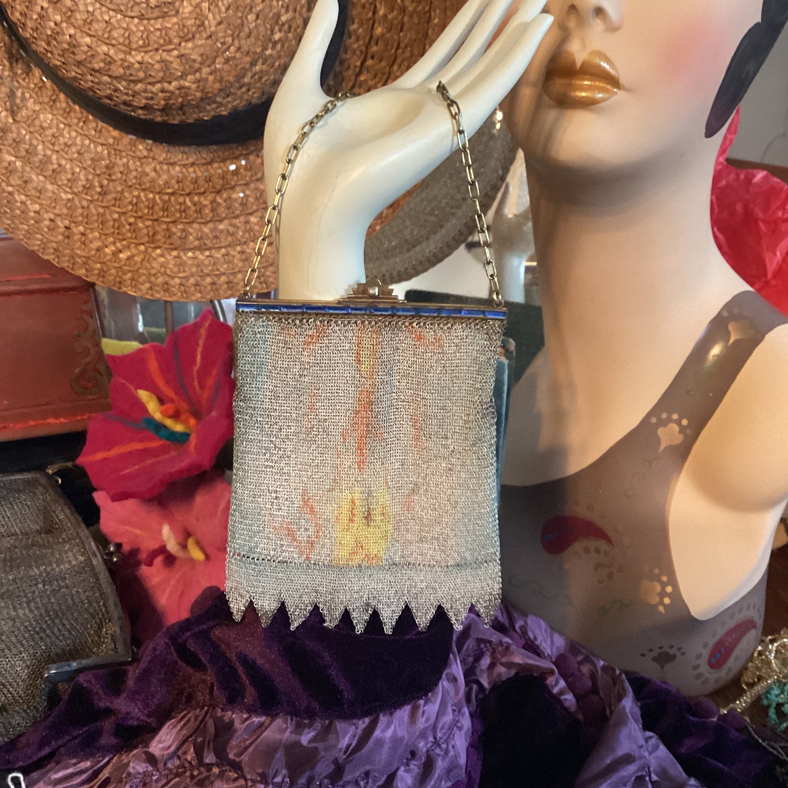 Micro Mesh Purse, Micro Mesh Bag, Enamel Mesh Purse, German Mesh Purse ...