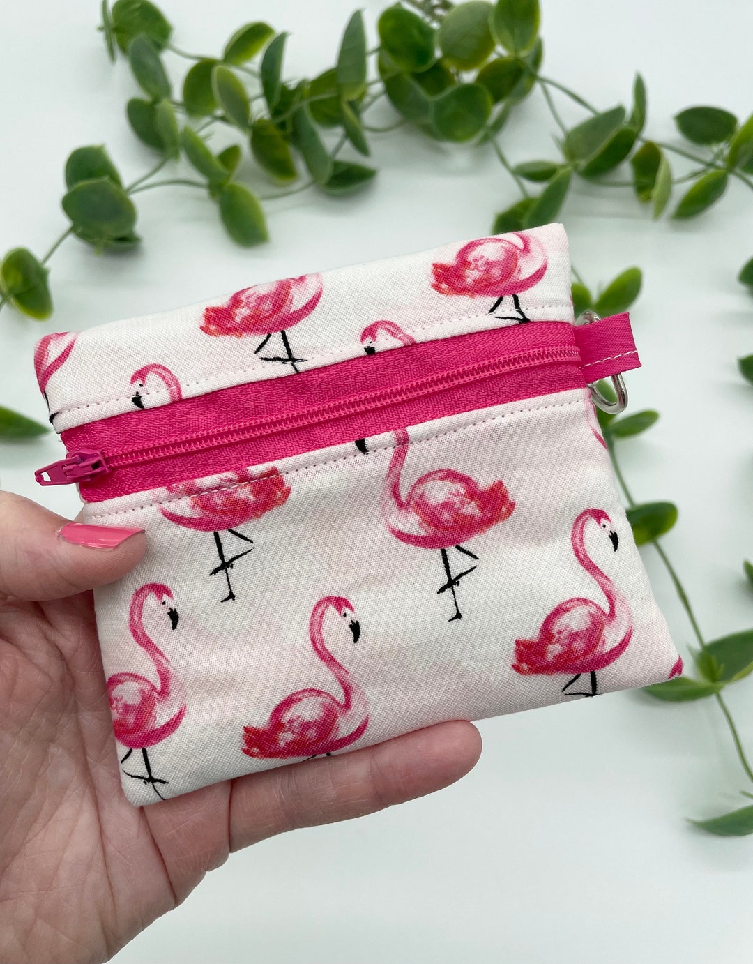 Pink Flamingo Coin Purse//flamingo Zippered Bag //flamingo Zip Bag - Etsy