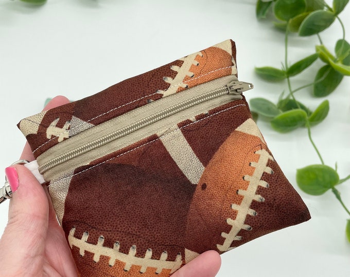 Football Coin Purse//zippered Bag for Sports//football Zip Bag - Etsy