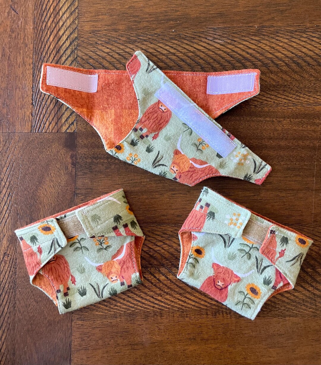Highland Cow Doll Diaper//fluffy Cow Cloth Doll Diaper//sunflower ...