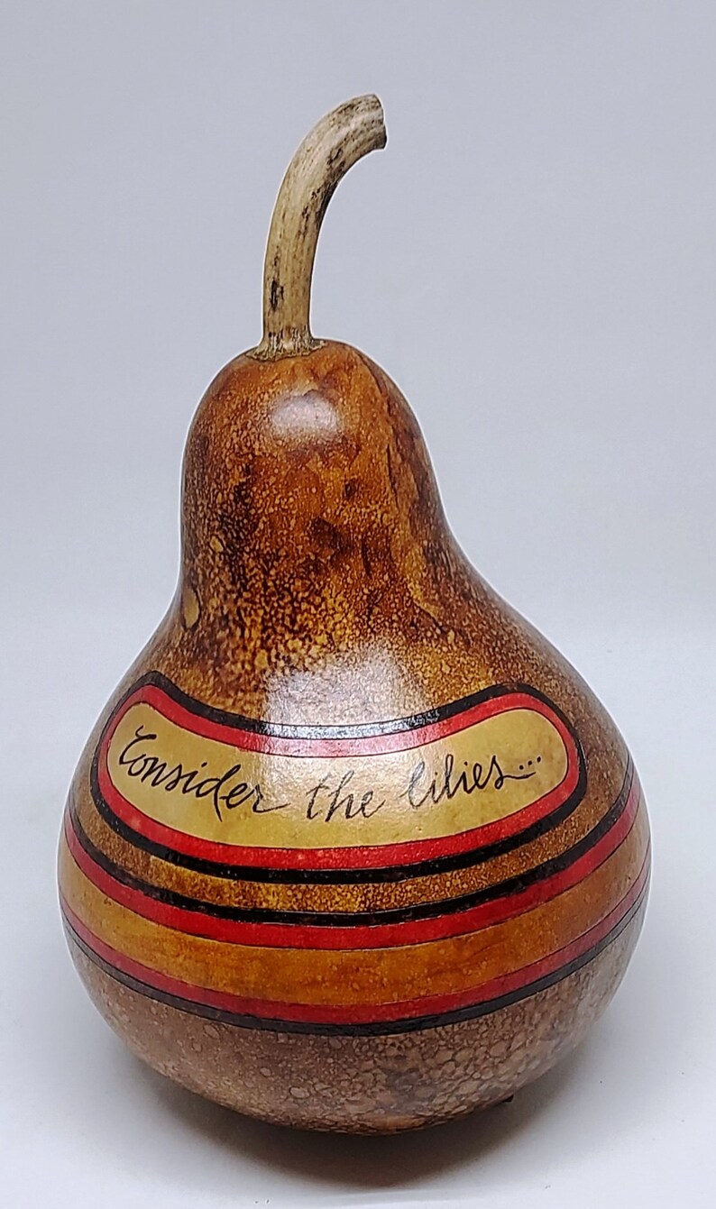 Consider the Lilies Carved and Wood-burned Art Gourd - Etsy