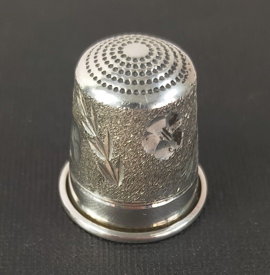 Vintage William Manton 925 Silver Thimble Floral Leaves - Etsy
