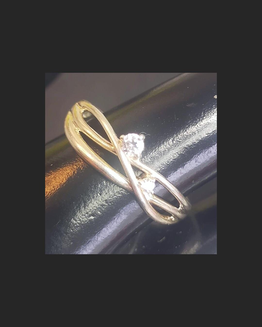 Sparkly Ring Cubic Zirconia & 925 Sterling Silver Minimalist Size U 1/2 ...