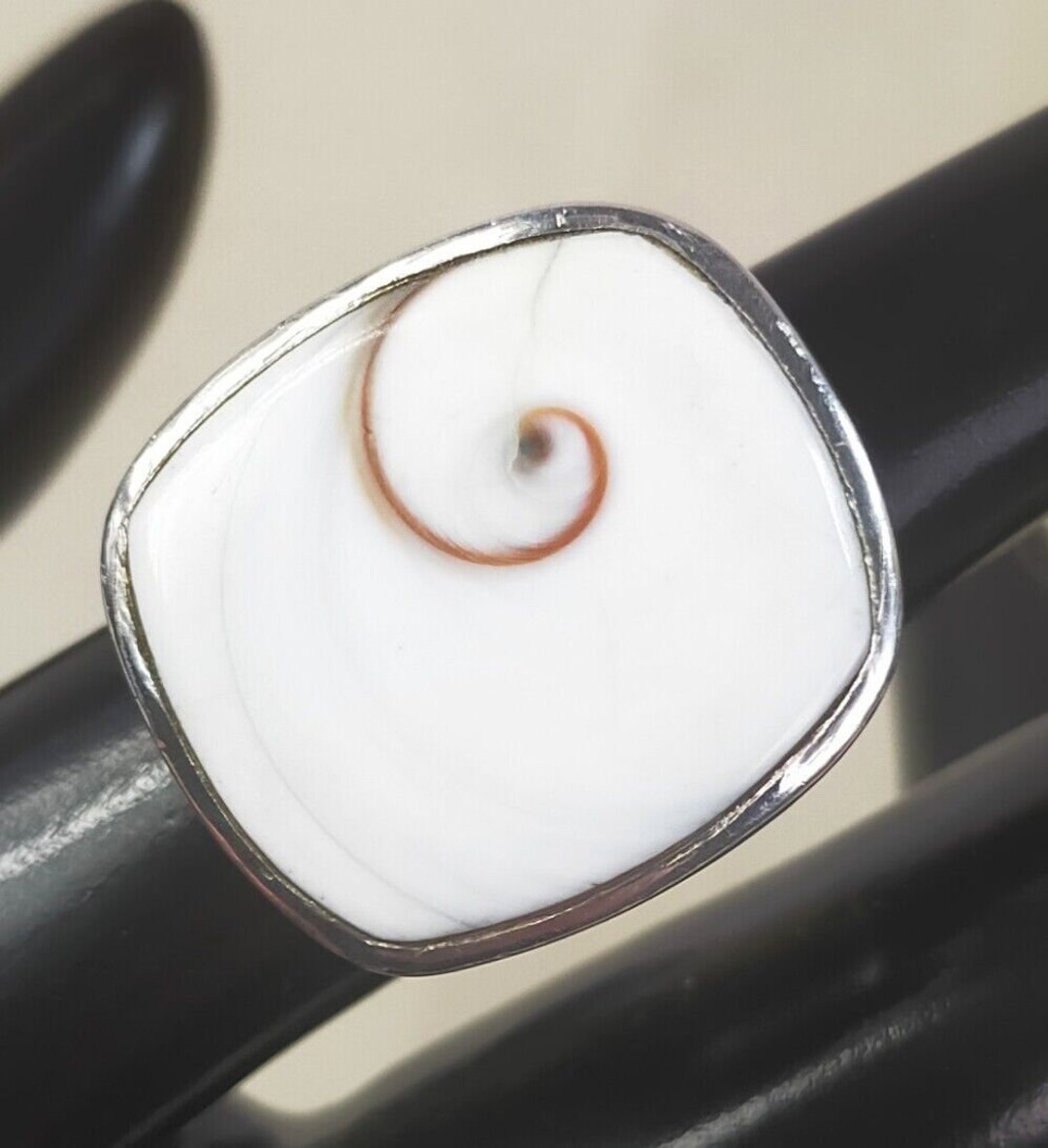 Sterling Silver 925 Chunky Statement Ring Adjustable Operculum - Etsy UK