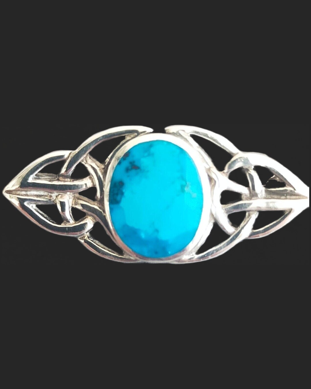 Vintage Kit Heath Turquoise & Sterling Silver Celtic Brooch Pin Retired ...
