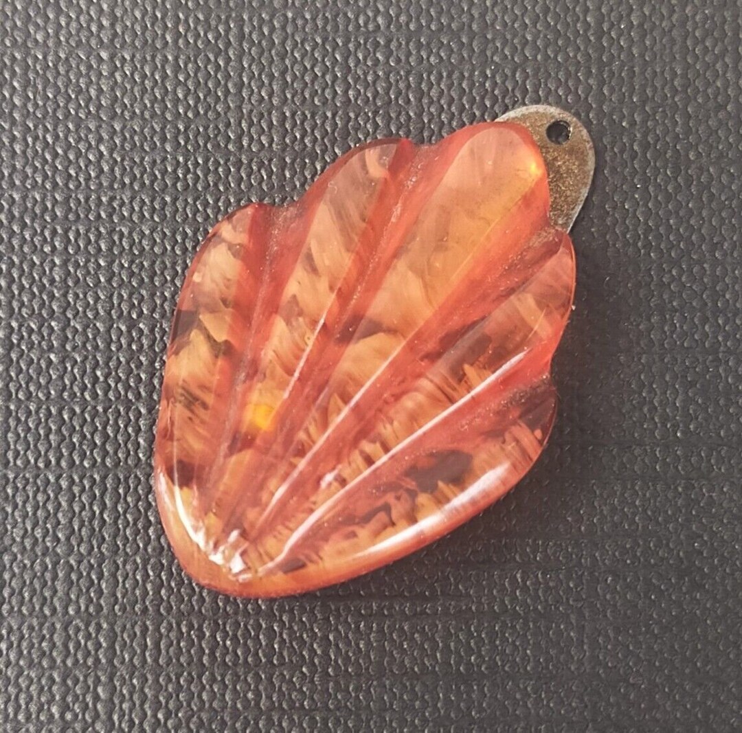 Vintage LUCITE Art Deco Fan Shape Dress Clip Brown Retro - Etsy