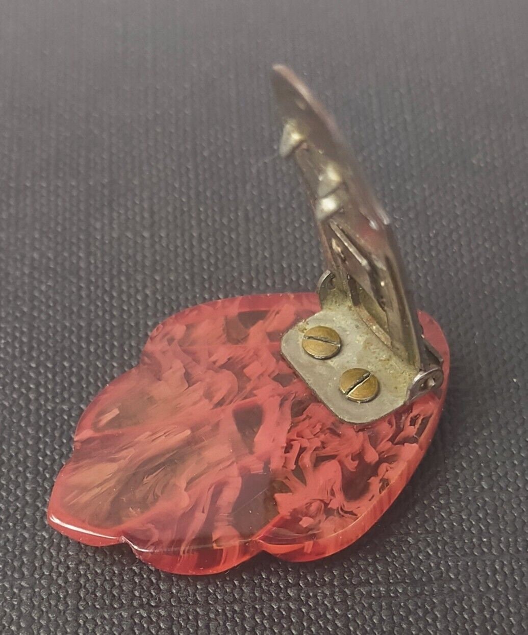 Vintage LUCITE Art Deco Fan Shape Dress Clip Brown Retro - Etsy