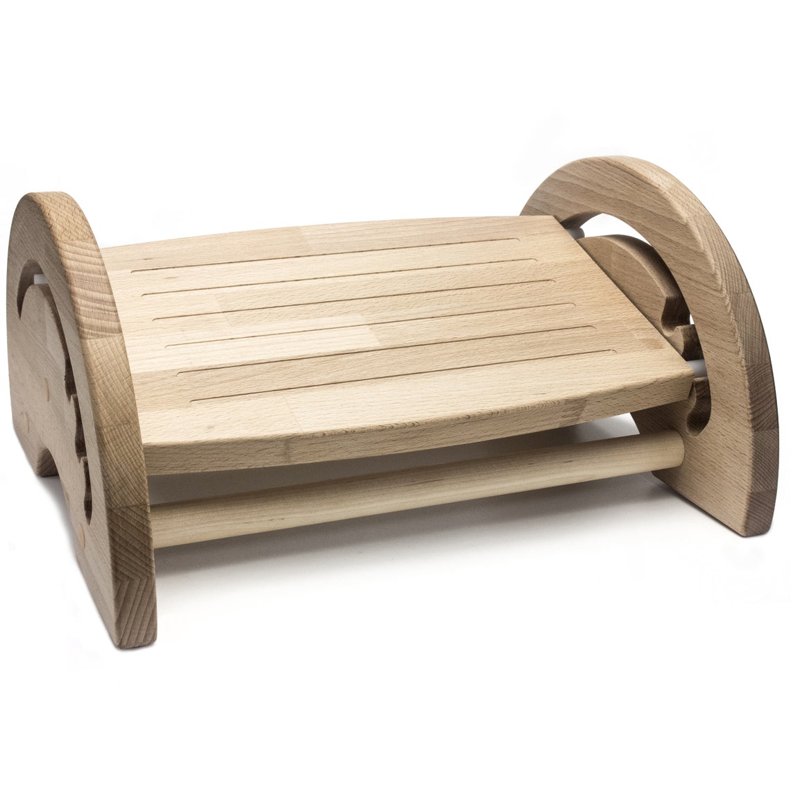 Wooden Footstool - Adjustable | Footrest – Footstool | Beech | High ...