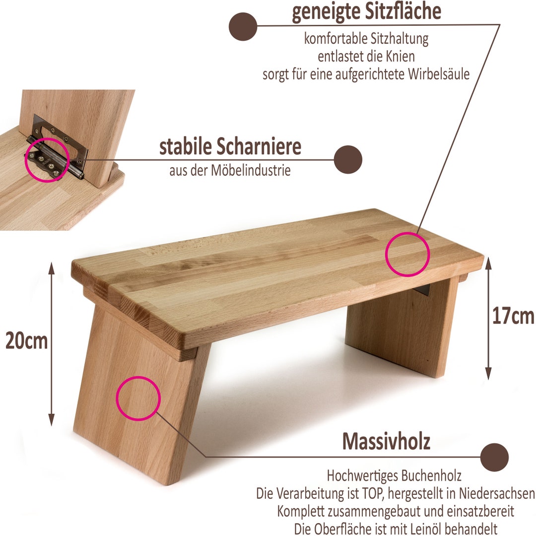 Meditation Bench Made of Wood Meditation Stool for Yoga - Etsy
