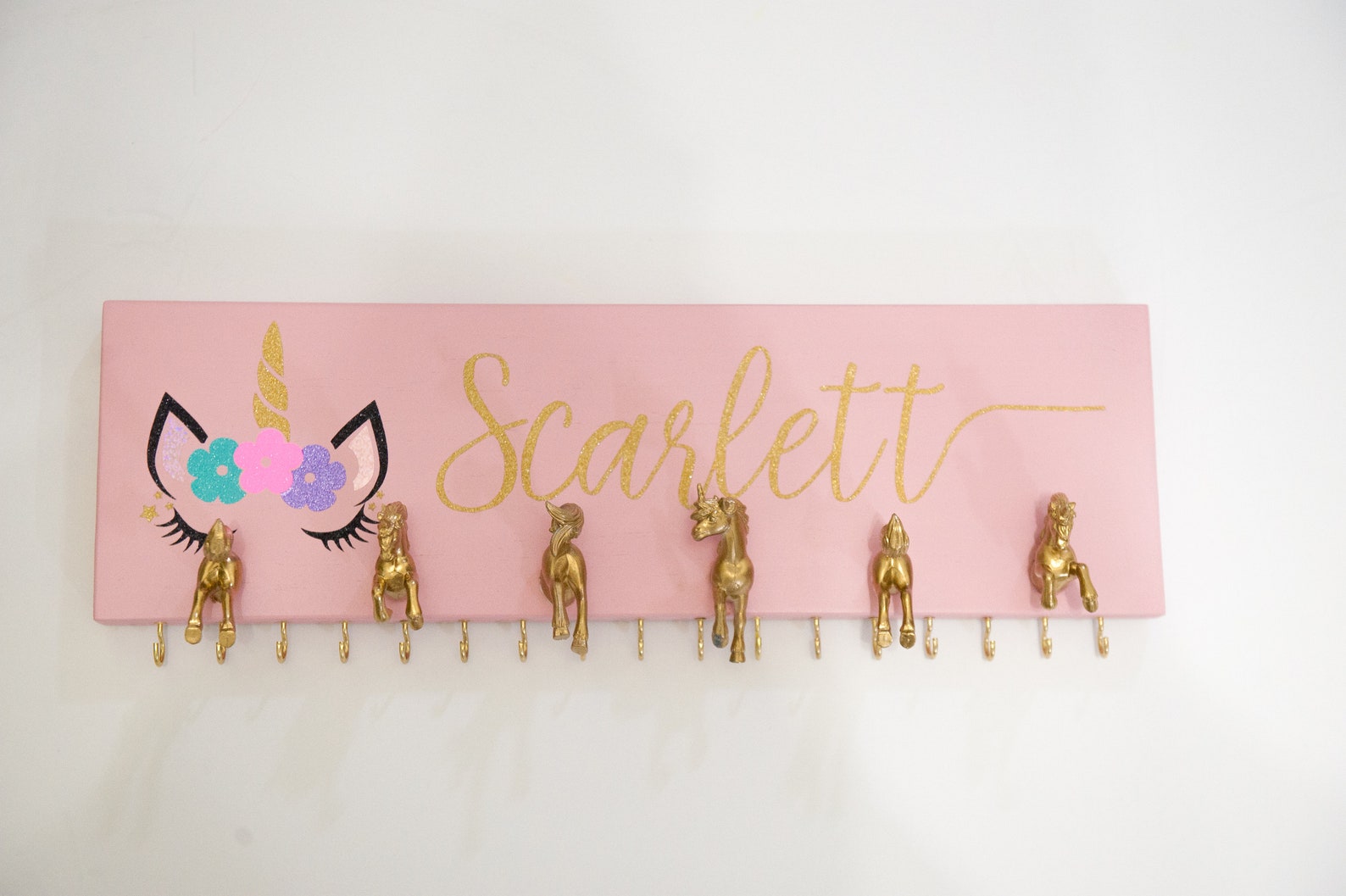 Little Girls Headband Holder Headband Rack Gold Unicorns | Etsy