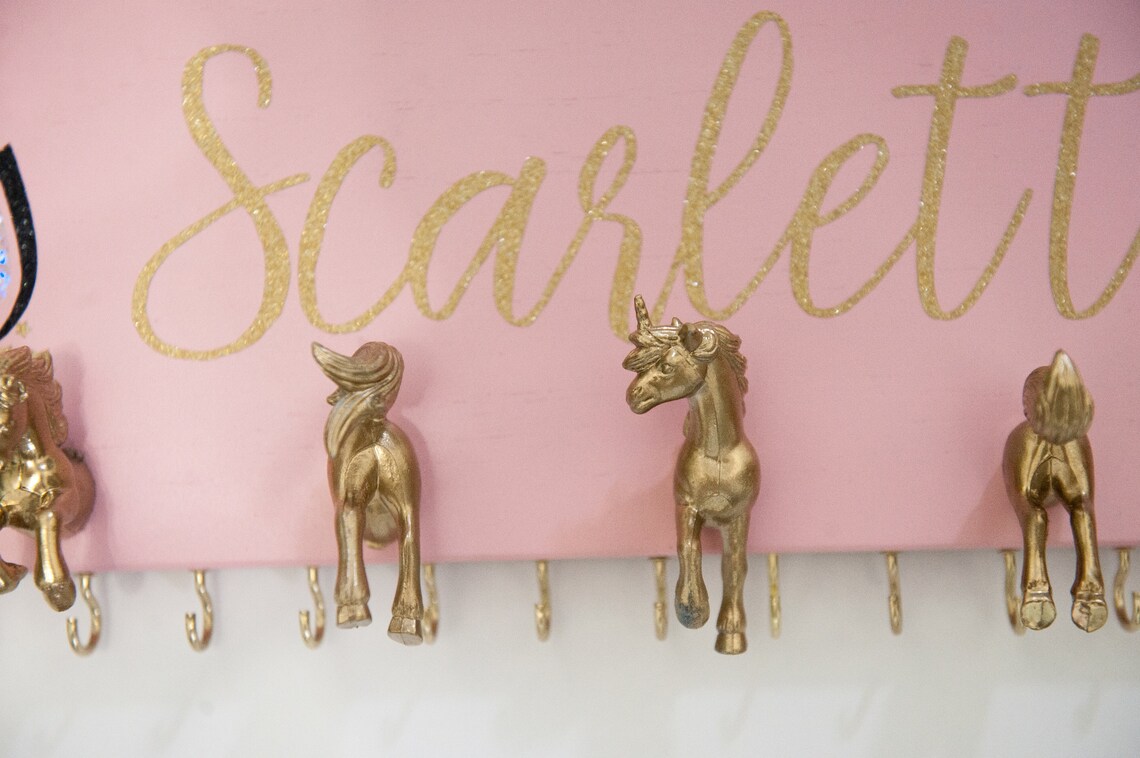 Little Girls Headband Holder Headband Rack Gold Unicorns | Etsy