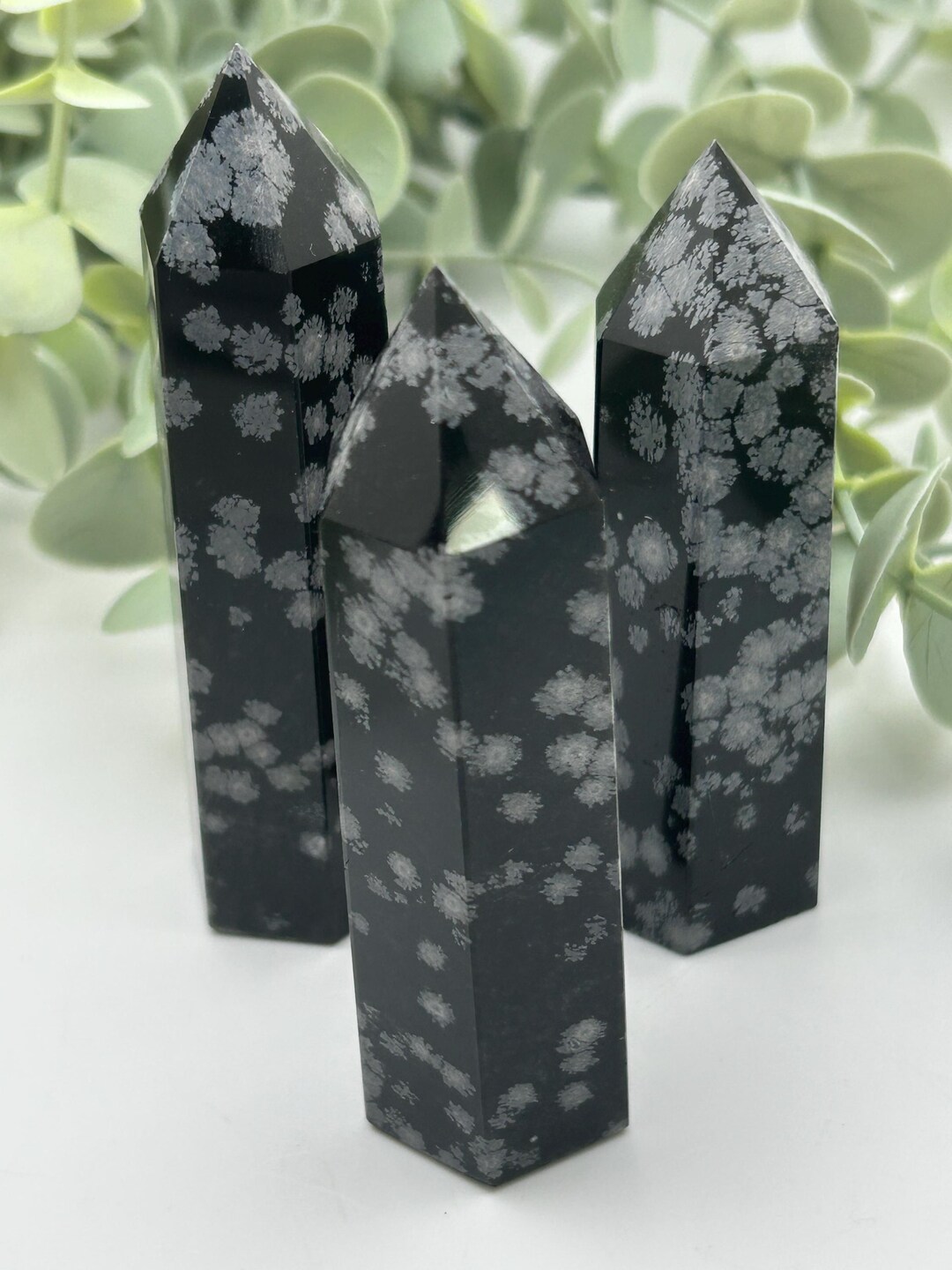 Snowflake Obsidian Tower // Points // Generators // Chakra // Healing ...
