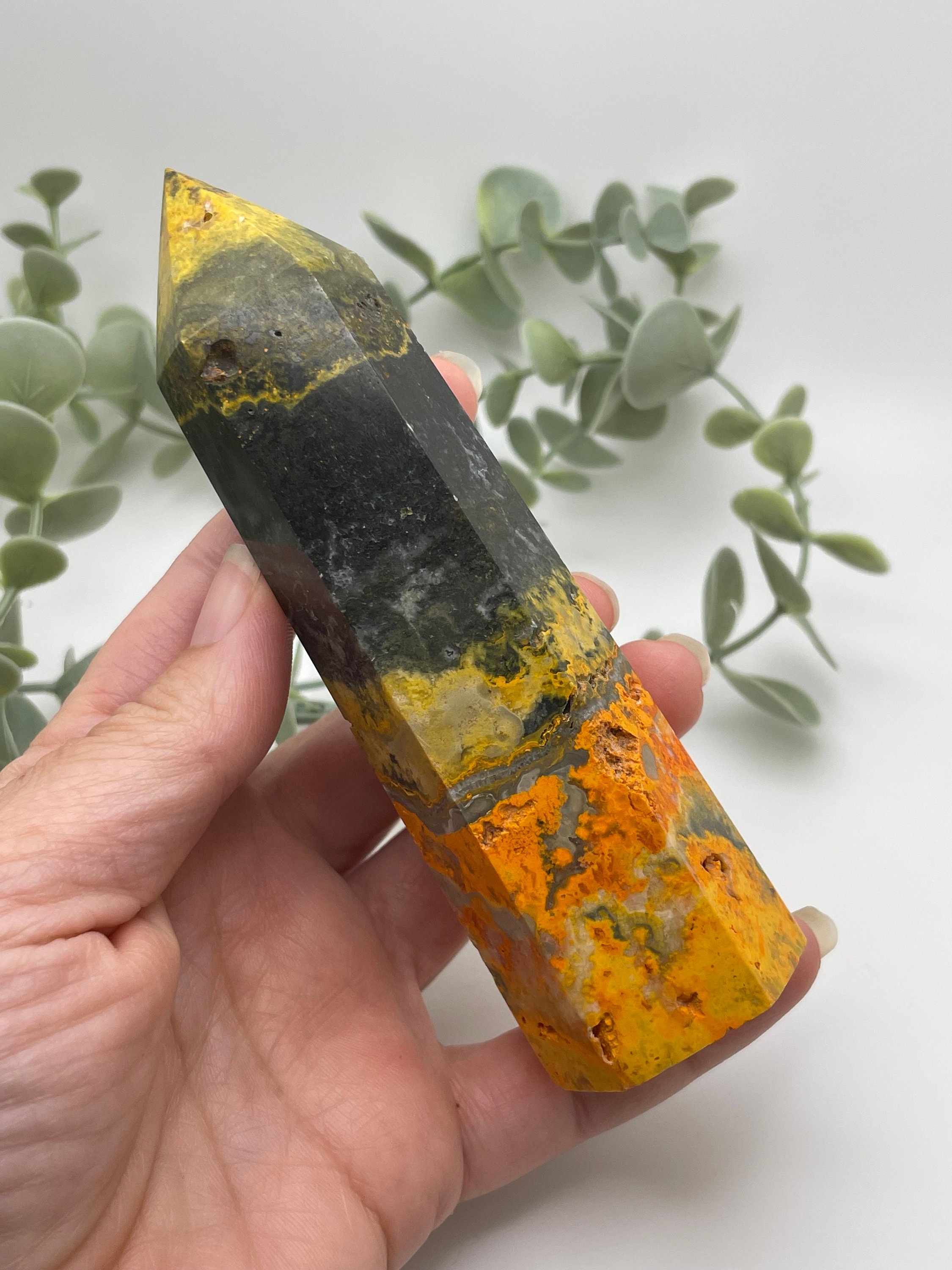 4.9 Bumble Bee Jasper Tower // Points // Generators // - Etsy