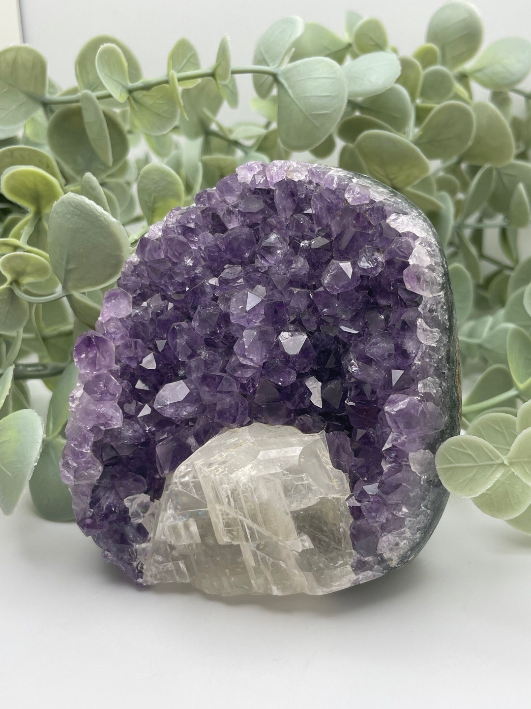 Amethyst and Calcite Cut Base Cluster// Freeform // Mineral // Healing ...