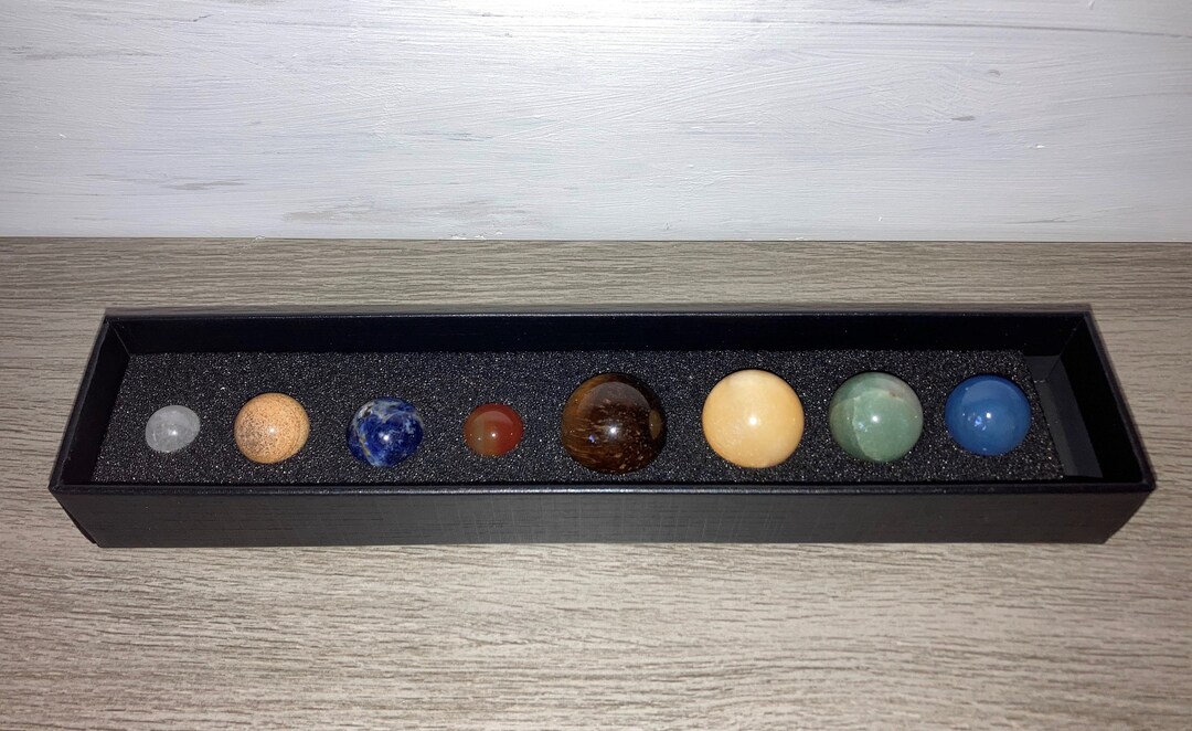Mini Crystal Spheres Solar System in Gift Box // Crystal Planet Set ...