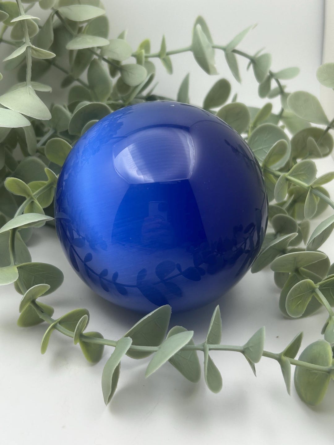 79mm XL Cobalt Blue Cats Eye Sphere // Crystal Ball // Orb //healing ...